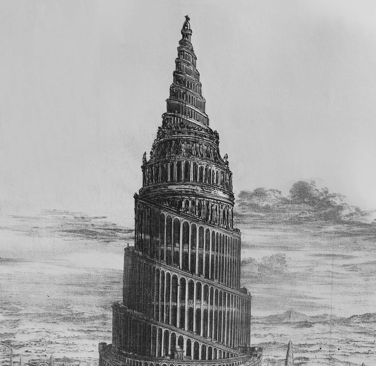 Der Turm von Babylon - Architekturcollage